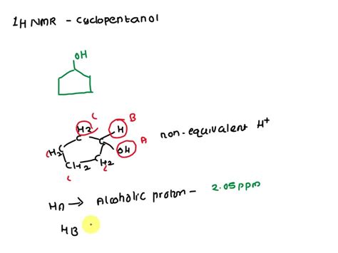 Solved Draw The Structure Of Cyclopentanol And Give The Expected 1h