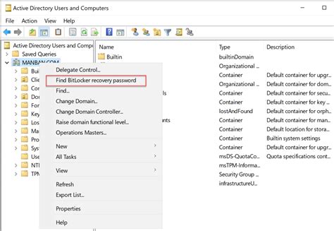 how to get bitlocker recovery password from active directory