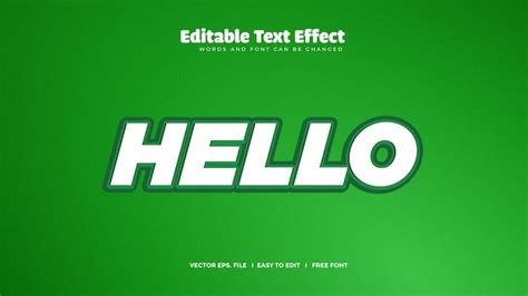 Premium Vector | Hello text effect in 3d style design Premium vector