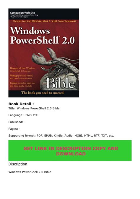 Pdf Windows Powershell 20 Bible