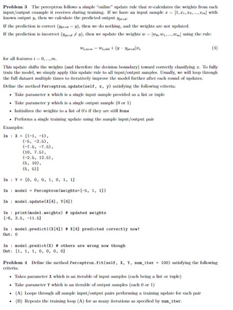 Solved Problem 1 A Perceptron Predicts Output By Calculating The