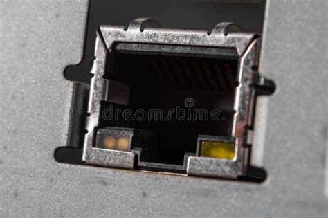 Close Up View Of An Ethernet Port On A Device Stock Image Image Of