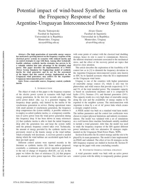 Potential Impact Of Wind Based Synthetic Inertia On The Frequency Response Of The Argentine