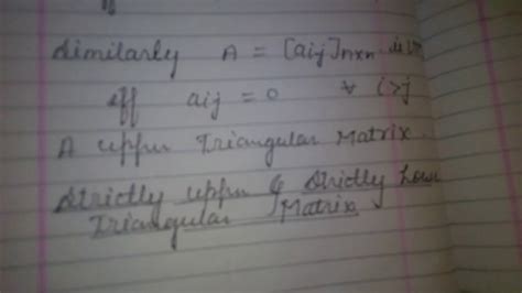 Upper Triangular And Lower Triangular Matrix Youtube