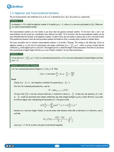 1 03 Algebraic And Transcendental Numbers Pdf Polynomial Number Theory