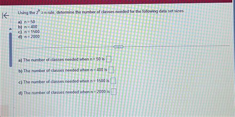 solved using the 2k≥ ﻿n rule determine the number of