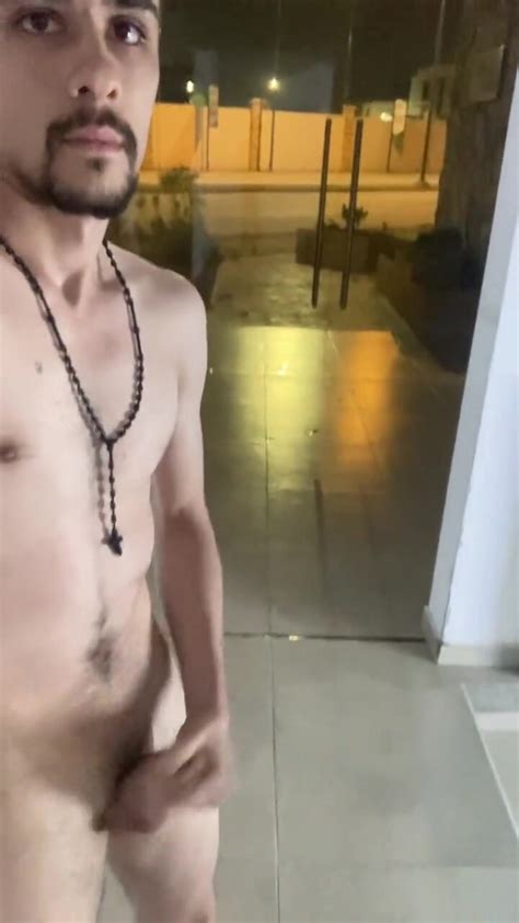 Exhibitionist Goes Around The Apartment Building