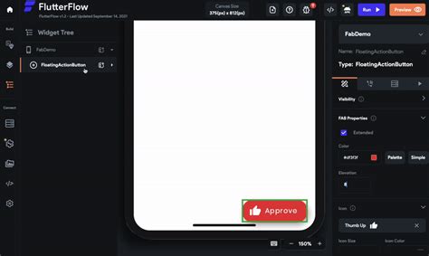 Плавающая кнопка действия flutterflow