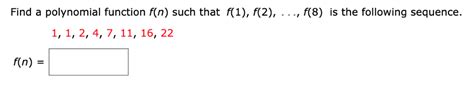 solved find a polynomial function f n such that f 1 f 2