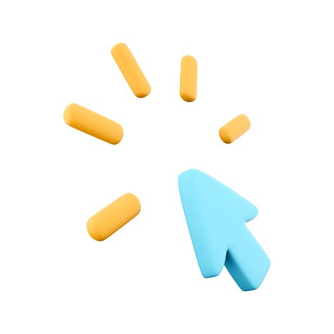D Rendering Click Icon D Render Blue Mouse Pointer Clicks Icon PNG