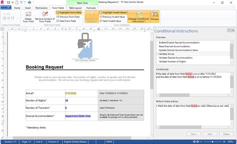 tx words conditional instructions tx text control for wpf