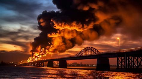 Free Photo Cinematic Bridge Explosion Photography