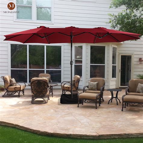 15ft Large Patio Umbrella Double Sided With Crank Handle Waterproof And Rust Proof
