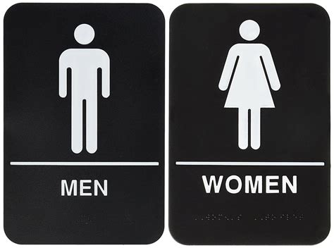 Restroom Signs Black And White