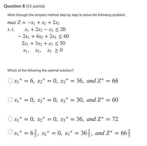 Solved Question Points Work Through The Simplex Chegg Com