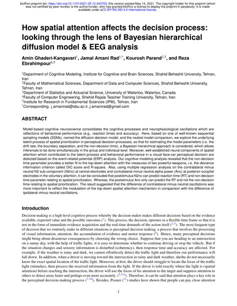 Pdf How Spatial Attention Affects The Decision Process Looking