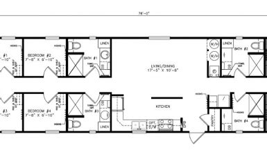 18 X 80 Single Wide Mobile Home Floor Plan