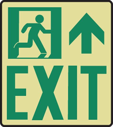 Exit Glow In The Dark Safety Sign MLNY