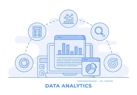 Premium Vector Data Analytics Infographic Line Illustration