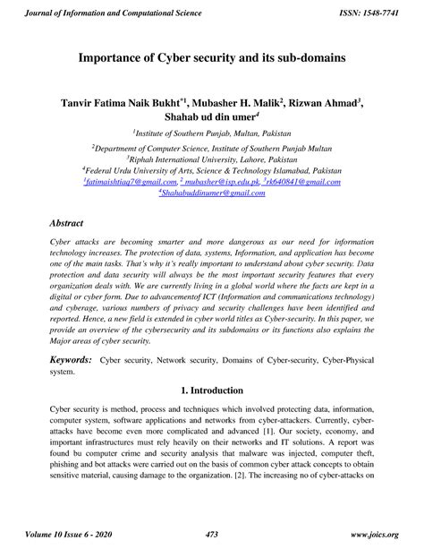 5 Importance Of Cyber Security And Its Sub Domains Author Tanvir