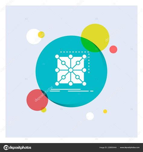 Data Framework App Cluster Complex White Glyph Icon Colorful Circle