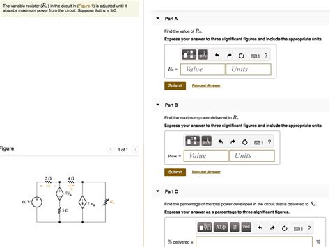 SOLVED The Variable Resistor Ro In The Circuit In Figure Is Adjusted Until It Absorbs