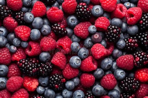 Fresh Mixed Berries Filling The Entire Frame Food Background