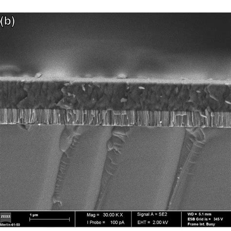 Sem A Surface And B Cross Section Micrographs Of The A C H Coating