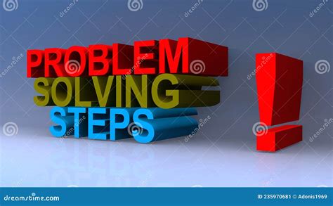 Problem Solving Steps On Blue Stock Illustration Illustration Of Implement Blue