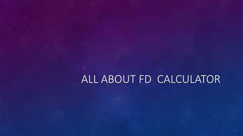 PPT Fd Calculator PowerPoint Presentation Free Download ID 13076325
