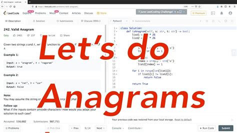Leetcode 242 Find If Two Strings Are Anagrams Youtube