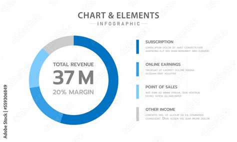Infographic Template For Business Modern Sales Graph Diagram With Revenue Pie Chart