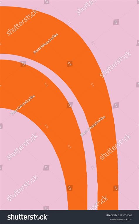 Contemporary Composition Aesthetic Handdrawn Abstract Shapes Stock