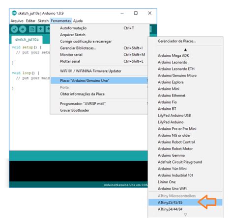 Programando O Attiny85 Com Arduino Circuitaria