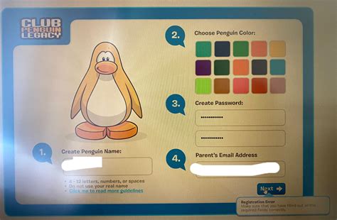 Cant Create My Account Rclubpenguin