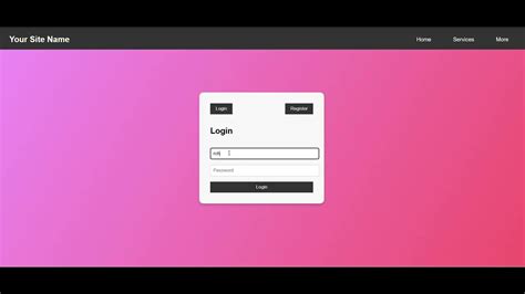Animated Navbar And Login Register Form Using Html Css And Js Webdevelopment Html Css