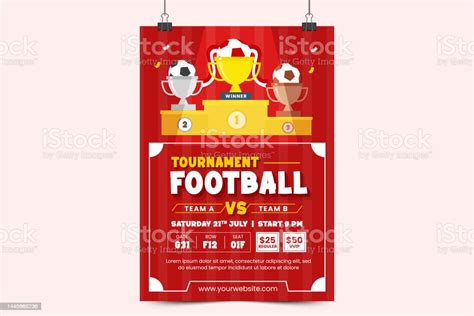 축구 토너먼트 스포츠 이벤트 포스터 또는 전단지 디자인 템플릿 간단하고 우아한 디자인 가리기에 대한 스톡 벡터 아트 및 기타