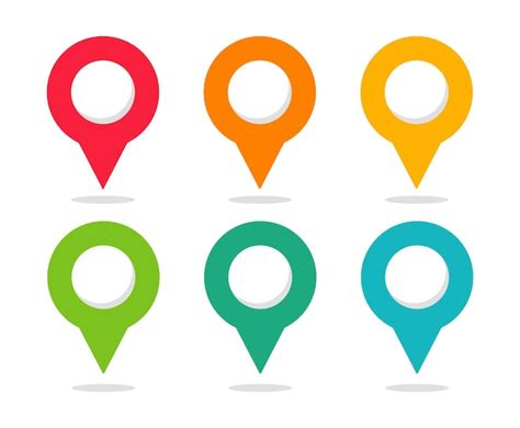 Premium Vector Set Of Colorful Pointers Collection Of Map Markers Map Pins