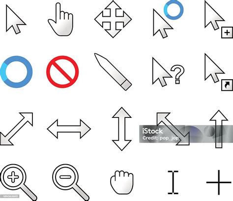 Modern Mouse Cursor Pointers Vector Icons向量圖形及更多2015年圖片 2015年 互聯網