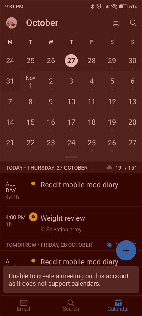 Why Cant My Outlook Android App Create Calendar Meetings Routlook