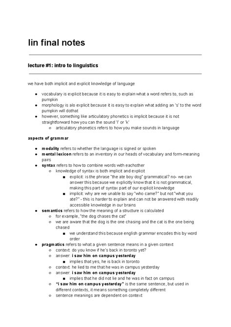 Lin102 Final Exam Notes Lin Final Notes Lecture 1 Intro To