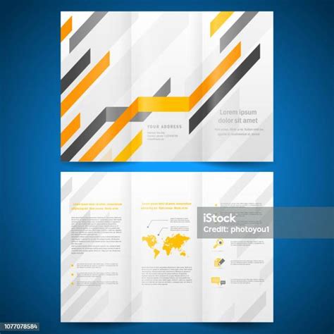브로셔 폴더 전단지 기하학적 추상 다이어그램 오렌지 라인 회색 배경 공란에 대한 스톡 벡터 아트 및 기타 이미지 공란 교과서 그래프 Istock
