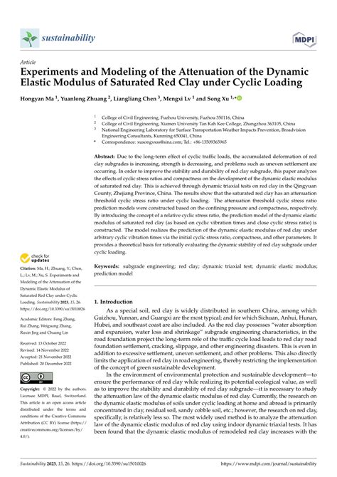 Pdf Experiments And Modeling Of The Attenuation Of The Dynamic Elastic Modulus Of Saturated