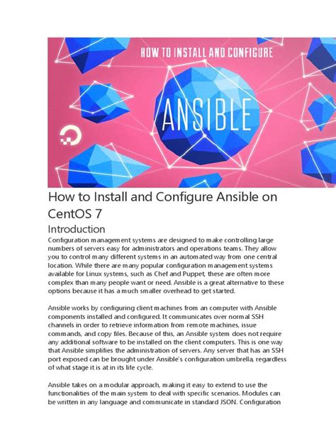 How To Install And Configure Ansible On Centos 7 Pdf Secure Shell