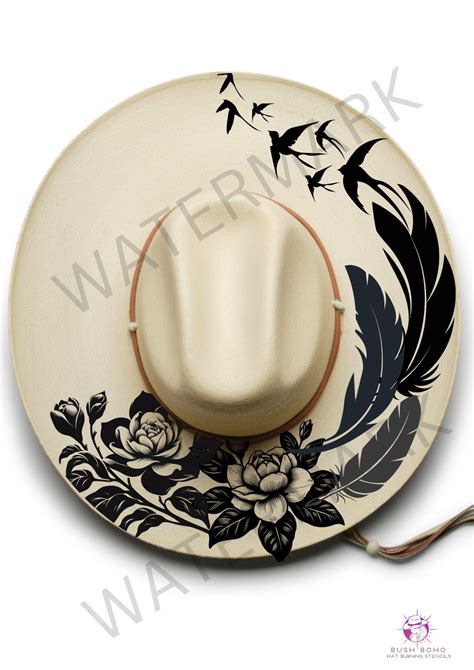 Birds Of A Feather Hat Burning Design Pyrography Printable Stencils