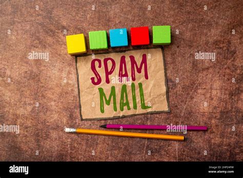 Conceptual Caption Spam Mail Word Written On Intrusive Advertising Inappropriate Messages Sent