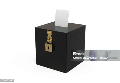 홀에 투표 용지가있는 선거 상자 고립 된 흰색 배경에 투표 캠페인 모형 템플릿 3d 그림 투표함에 대한 스톡 사진 및 기타