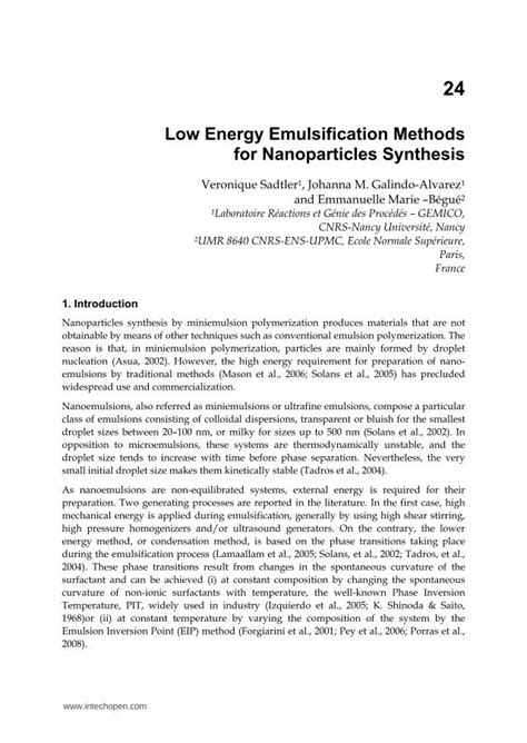 (PDF) Low Energy Emulsification Methods for Nanoparticles Synthesiscdn ...