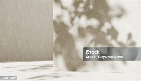 프리미엄 제품 쇼케이스를 위한 부드러운 그림자와 파스텔 조명이 있는 식물 배경의 3d 렌더링 햇빛이 비치는 미니멀한 벽지 0명에