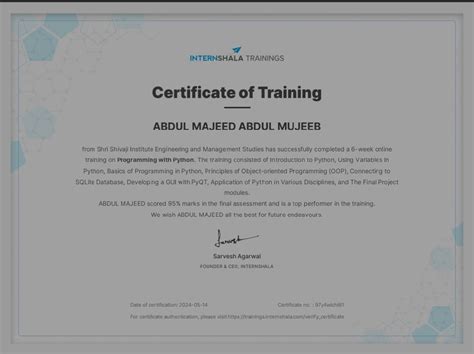 Abdul Majeed On Linkedin I Have Completed The Second Year Internship